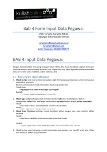 Membuat Form Memasukan Data Pegawai - Repository